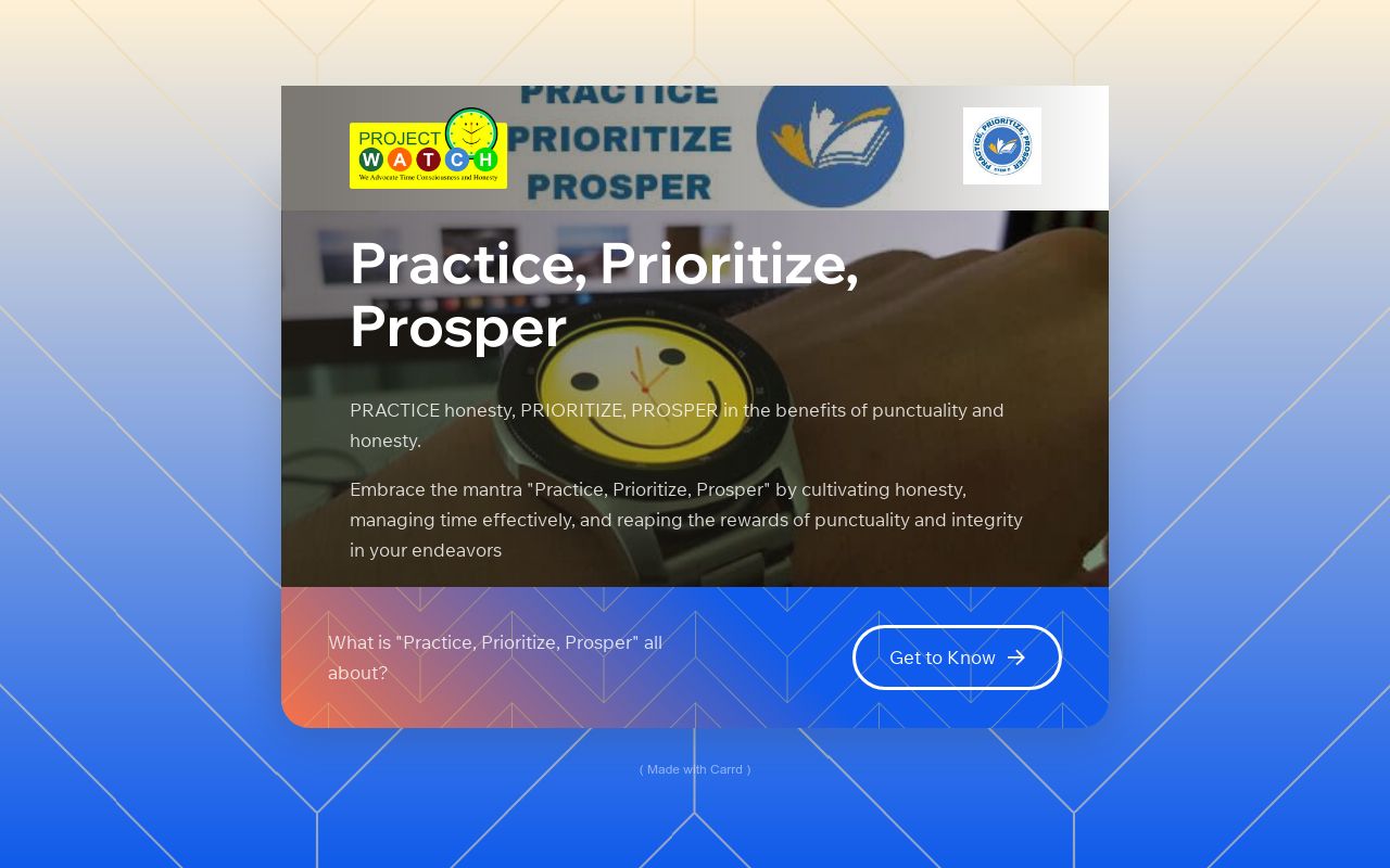 practice prioritize prosper